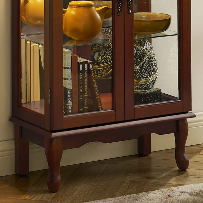 Lighted console curio cabinet store